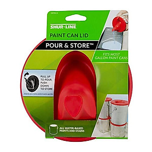 Shur-Line 2007061 Red Silicone Mess-Free Store and Pour Collapsible Paint Can Lid