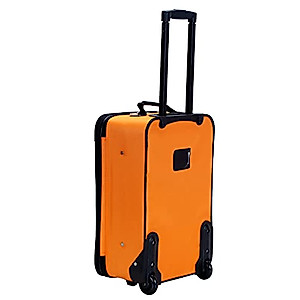 Rockland Fashion Softside Upright Luggage Set,Expandable, Orange, 2-Piece (14/19)