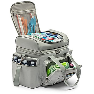 XXX-Extra Large Multiple Meals Cooler Bag (XXX-14x13x9.5 in)-Dual Insulated Compartment, Heavy Duty Fabric, Thick Insulation, Reinforced Stitches. Not for Everyday Use-Too Large.