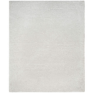 SAFAVIEH Ultimate Shag Collection 4' x 6' Silver / Ivory SGU211A Handmade Solid 1.6-inch Thick Area Rug