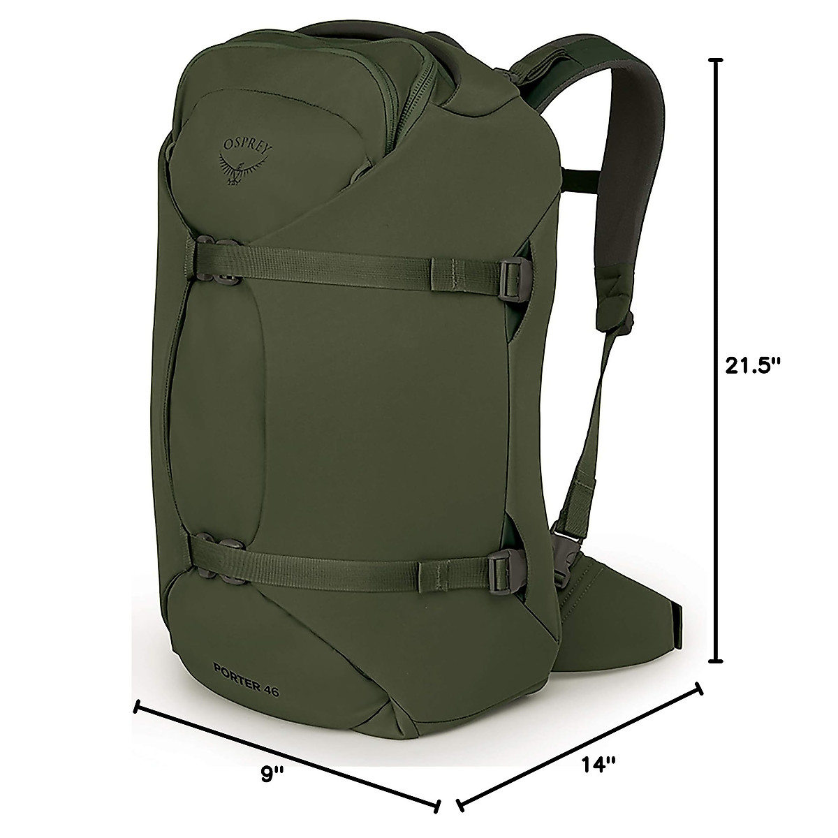 Osprey Porter 46 Travel Backpack, Haybale Green