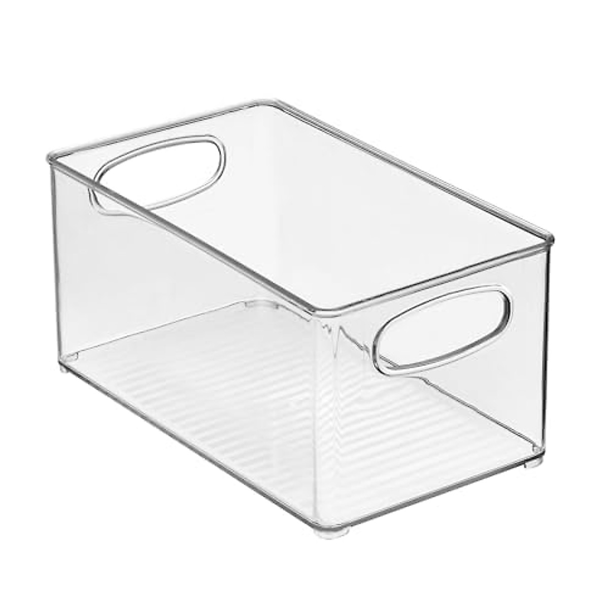 mDesign Plastic Kitchen Organizer - Storage Holder Bin with Handles for Pantry, Cupboard, Cabinet, Fridge/Freezer, Shelves, and Counter - Holds Canned Food, Snacks, Drinks, and Sauces - 2 Pack - Clear
