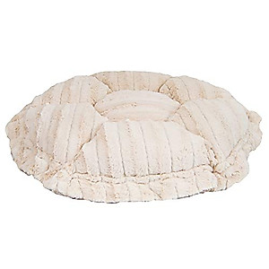 Bessie and Barnie Ultra Plush Aspen Snow Leopard/Natural Beauty Luxury Deluxe Dog/Pet Cuddle Pod Bed