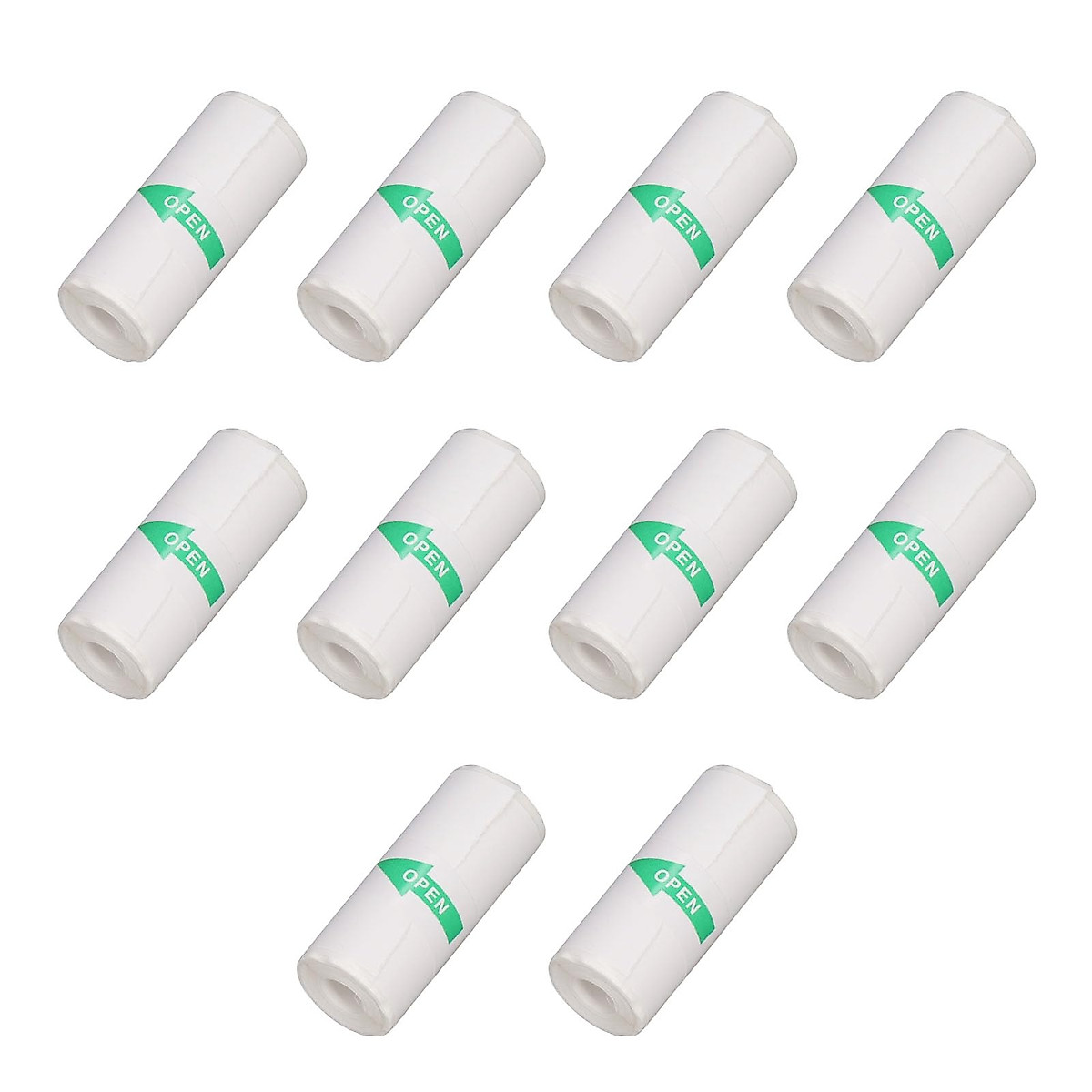 10Pcs Mini Printer Paper, 57 x 25 mm Self Adhesive Thermal Paper Printable Sticker Paper for Pocket Thermal Printer