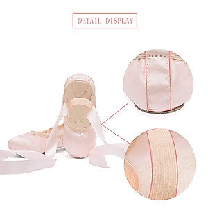 Stelle Ballet Shoes for Girls Satin/Ribbons Ballet Slippers Dance Shoes(Toddler/Little/Big Kids)(Ballet Pink,2ML)