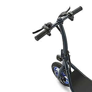 Jetson Ryder Electric Scooter, 15.5 MPH, 12 miles Max Range, Twist Throttle, 250-Watt Motor, Adjustable Seat, Foldable Handlebar, Rear Basket, Ages 12+, Gray, JRYDER-GRY