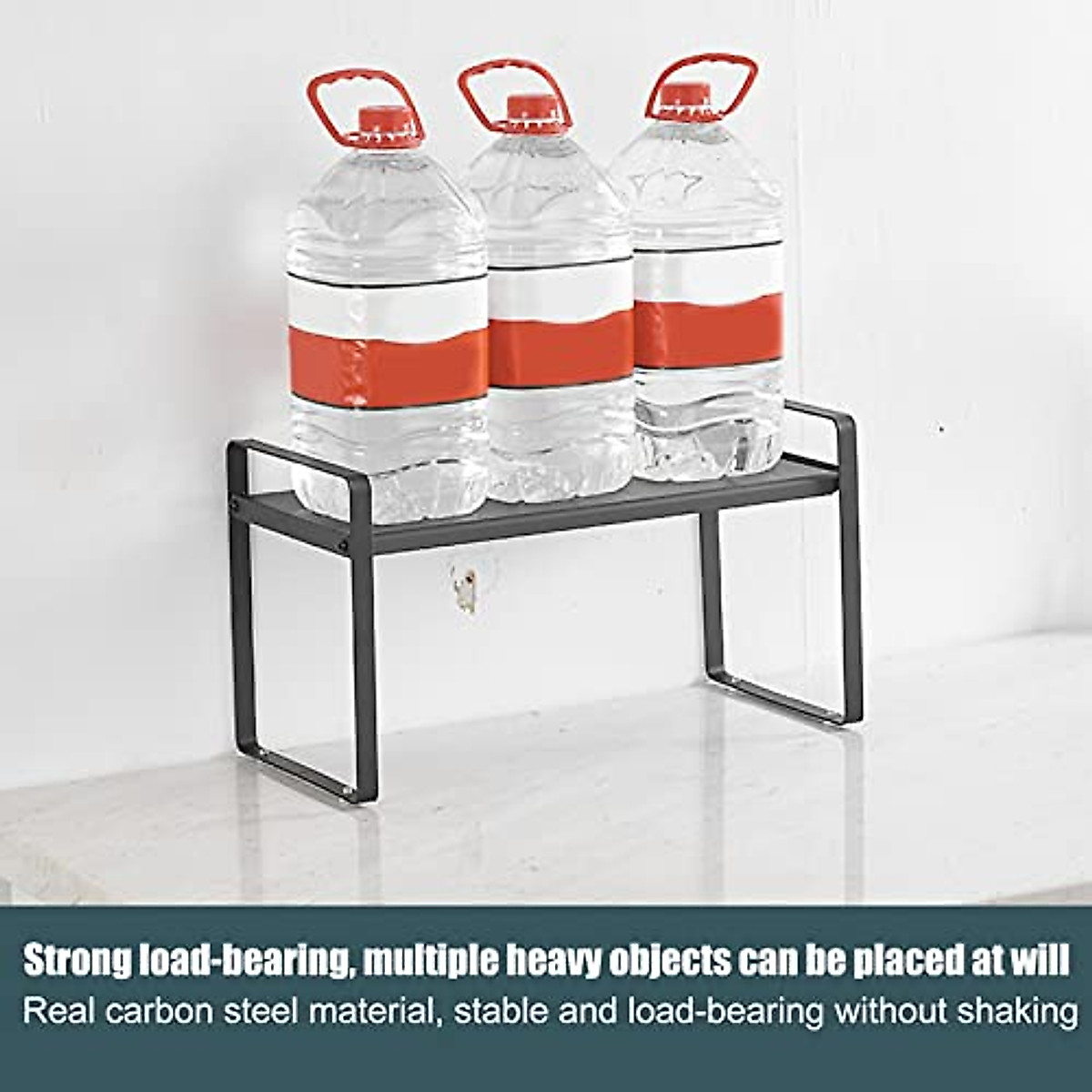 Expandable Cabinet Organizer Under Sink Storage Shelf Flexible Kitchen Cupboard Organizer Multifuncitonal Counter Pantry Storage Organization, Black