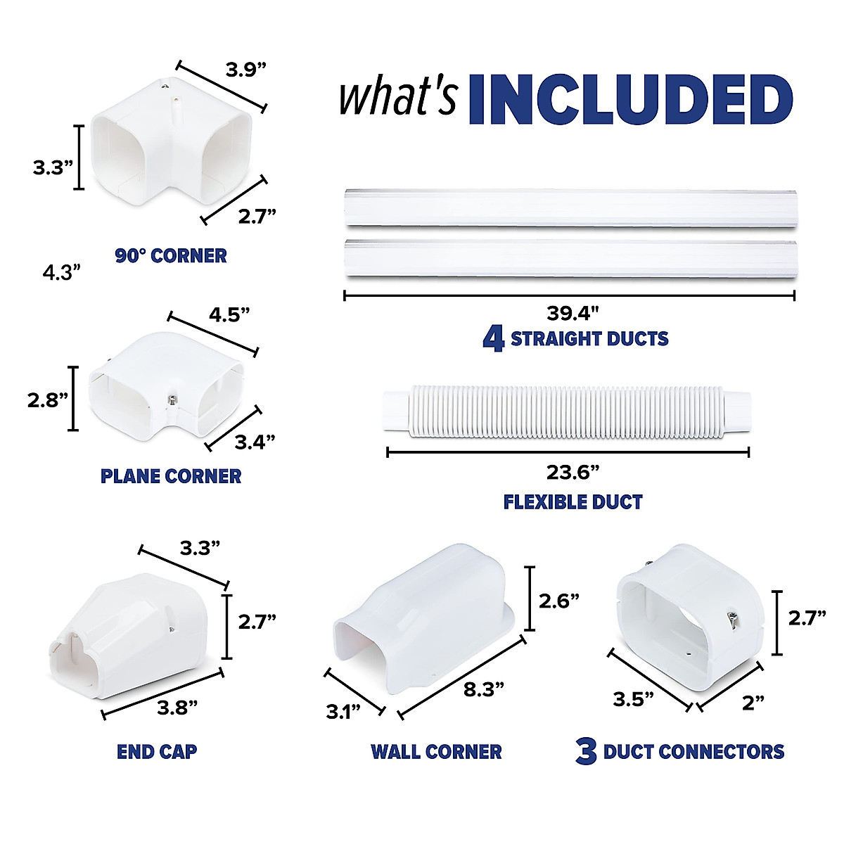 Sealproof Mini Split AC Line Set Cover Kit, 3" Decorative White Professional Grade PVC Kit Provides 15 FT Line Coverage for Ductless Mini Split Air Conditioners and Heat Pumps