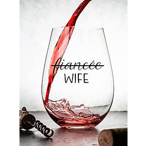 COOL AF Wedding Gift Glass Set For Bride and Groom - Mr and Mrs Whiskey and Wine Glass Gift Set - Engagement Gift for Couples and Newlyweds - Husband and Wife