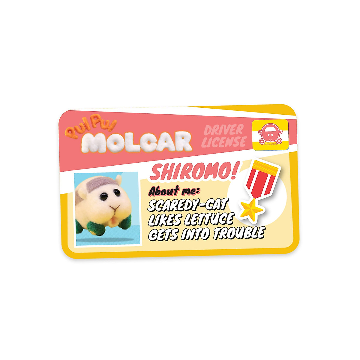 MGA Entertainment Pui Pui Molcar 11-Inch Shiromo, Ultrasoft Stuffed Animal Medium Plush Toy, Gift for Kids Girls Boys Collectors Ages 3 4 5 6 7+