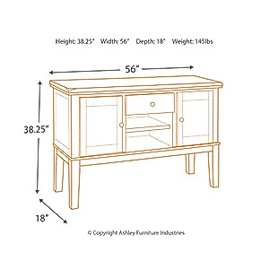 Signature Design by Ashley Haddigan New Traditional Dining Room Buffet with Wine Rack, Dark Brown
