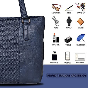 Real Leather Women's Tote Shoulder Bag - Top Handle Travel Ladies Purses Handbags Designer Vintage Purse for Women