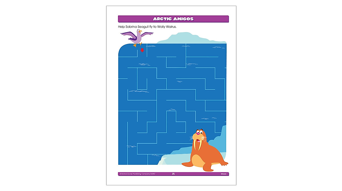 School Zone Maze Workbook for Kids 4-6 | Fun & Educational Puzzles