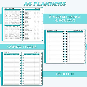 2023-2024 Pocket Planner/Calendar - Weekly & Monthly Pocket Planner, JULY 2023 - JUNE 2024, 6.8" x 4.3", Strong Twin - Wire Binding, Plastic Cover, Round Corner
