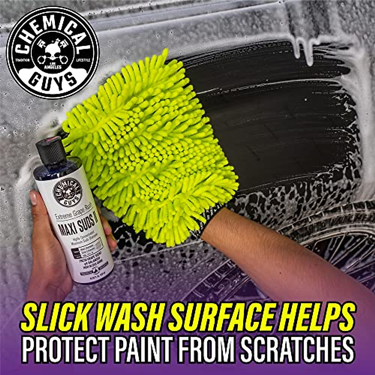 Chemical Guys CWS_1010 Maxi-Suds II Foaming Car Wash Soap (Works with Foam Cannons, Foam Guns or Bucket Washes) Safe for Cars, Trucks, Motorcycles, RVs & More, 128 fl. Oz (1 Gallon), Grape Scent