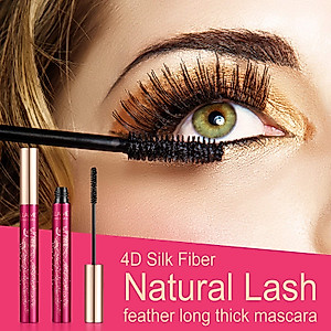 4D Magic Silk Fiber Lash Mascara- Waterproof & Hypoallergenic Easily to Create Amazing Make-up by Thicker,Long Lasting and Curly Eyelashes