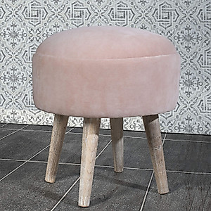 Hillsdale Furniture Mid-Mod Rounded Vanity Stool, Coral Blush