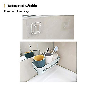 6PCS Double Sided Adhesive Wall Utility Hooks, Waterproof Strong Hanger Clear Wall Storage Holder Self-Adhesive Hooks for Bathroom Kitchen, No Punching Wall Harmless