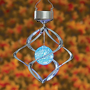 Bits and Pieces - Saturn Wind Spinner - Solar Powered Unique Lawn and Garden Ornament