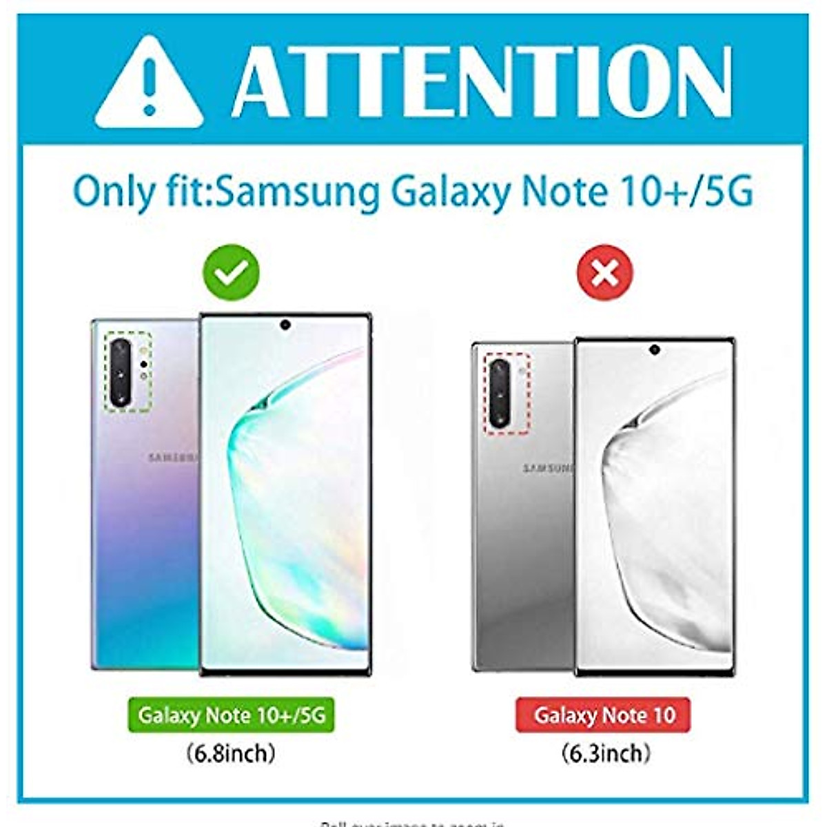 Jaorty PU Leather Wallet Case for Samsung Galaxy Note 10+ Plus/Pro/5G Necklace Lanyard Case Cover with Card Holder Adjustable Detachable Anti-Lost Neck Strap Case for Galaxy Note 10+/Pro/5G,6.8",Black