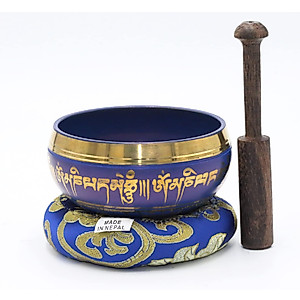Tibetan Colored Singing Bowl Set-For Meditation, Yoga, Sound Therapy, Spiritual Healing, Prayer, Mind and Body Relaxation (3")