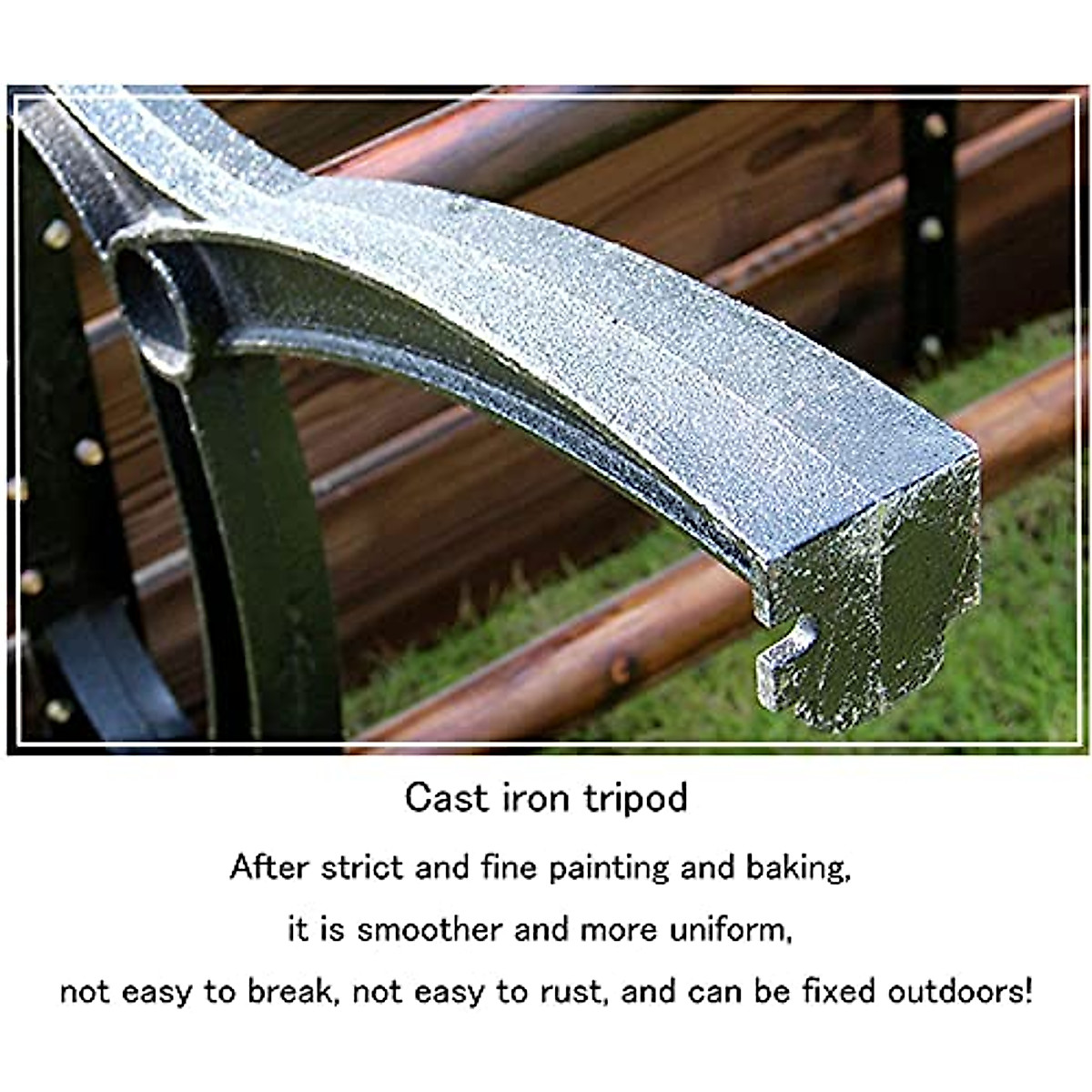 Garden Benches , Patio Bench Park Bench Outdoor Conversation Couch, Solid Wood Garden Bench with Backrest, Outdoor Wooden Park Bench, Cast Iron Tripod Rust- Proof Retro Patio Furniture (Size : 120cm)