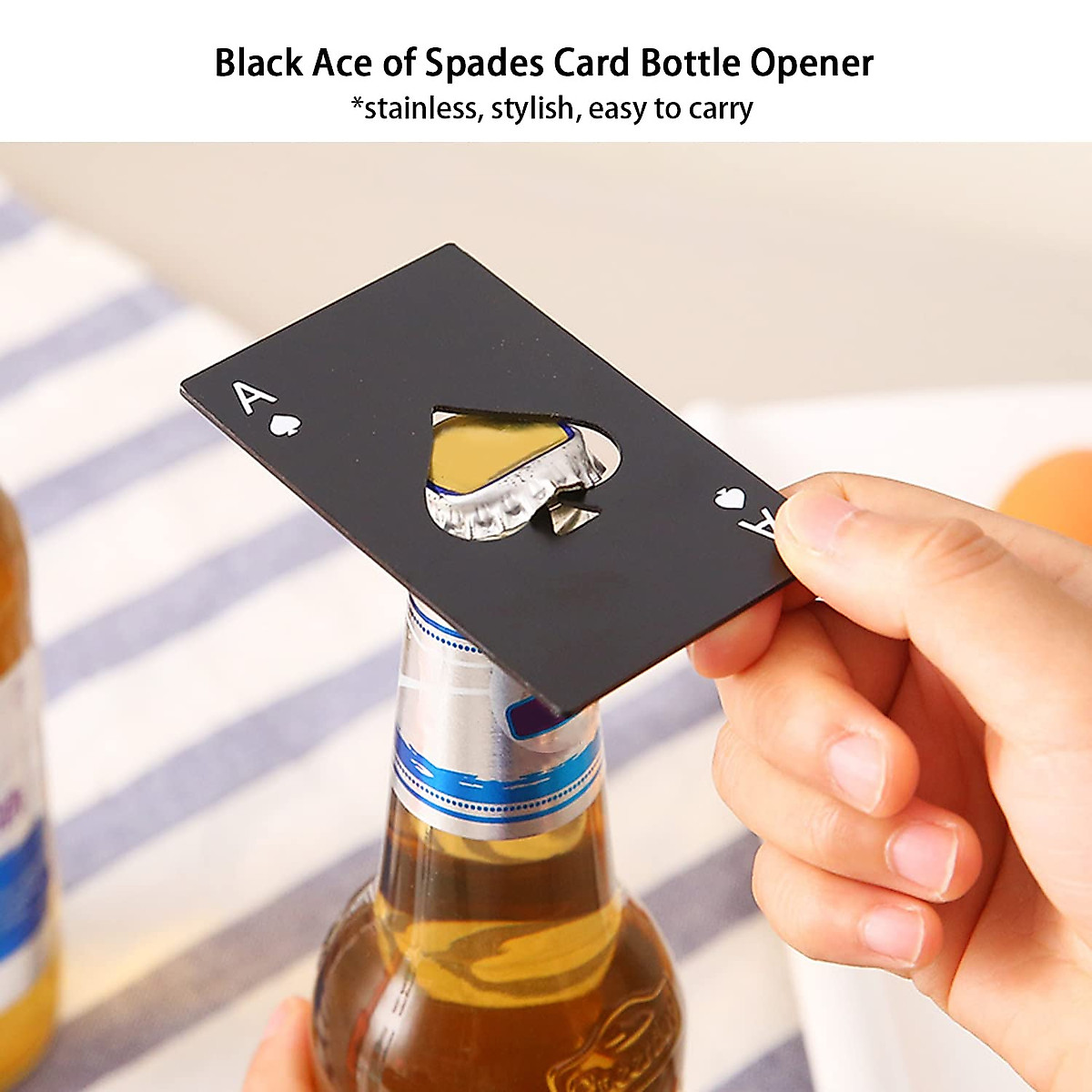 Jar Opener, Bottle Opener Kits for Weak Hands, 4&5-in-1 Multi Function Can Opener Non-Slip, Rubber Jar Gripper Pad, Ace Of Spades Card Bottle Opener, for Children, Elderly, Arthritis Hands