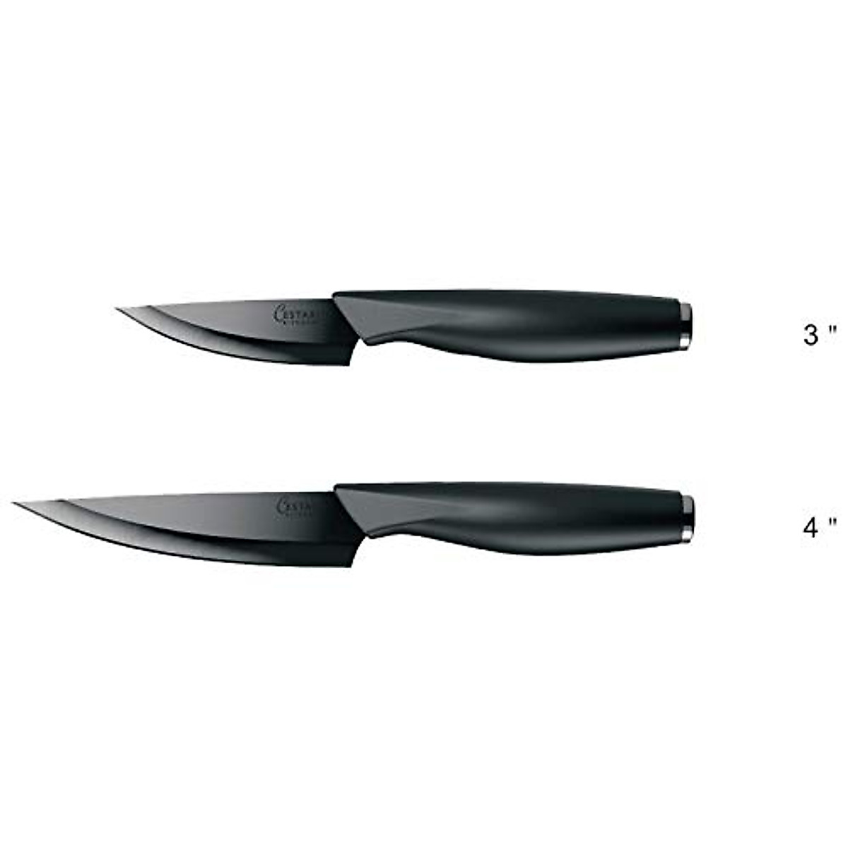 Advanced Ceramic Paring Knife - 4 Inch Blade Never Needs Sharpening - Premium Kitchen Knife with Sheath and Magnetic Gift Box - Black Mirror Finish