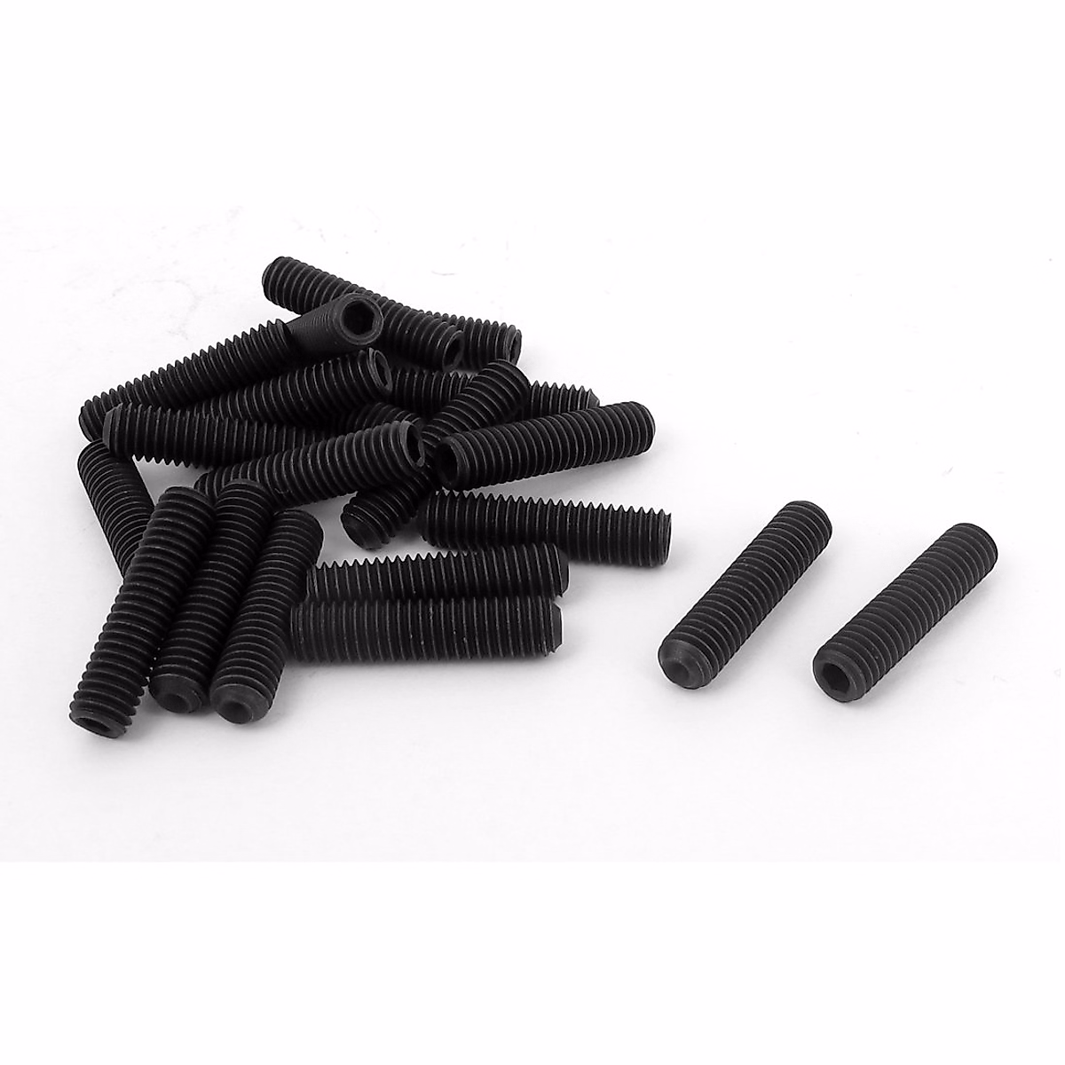 uxcell M6 x 25mm 1mm Pitch Hex Socket Set Cup Point Grub Screw Black 20pcs