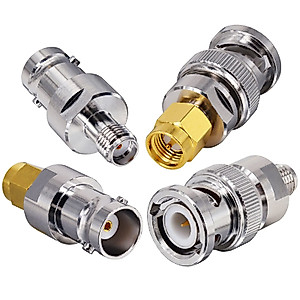 Onelinkmore BNC to SMA Coax Adapter for Baofeng UV-5R Ham Radio, HT Antenna, Scanner, SDR Dongle