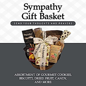 Sincere Sympathy and Condolence Gift Basket, Sympathy Food Basket for Loss of a Loved One, Gourmet & Beautifully Arranged Funeral Basket, Bereavement Care Package for Mourning and Grieving, by Nikki’s Gift Basket