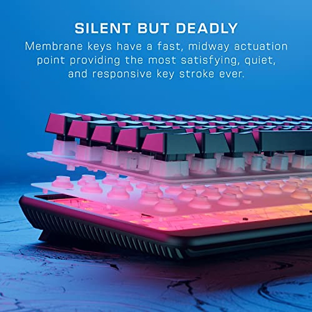 ROCCAT Magma Mini - 60% RGB Gaming Keyboard with 5 Programmable Lighting Zones, Membrane Key switches, Programmable Function Layers, Anti-Ghosting, & Spill Resistance - Black