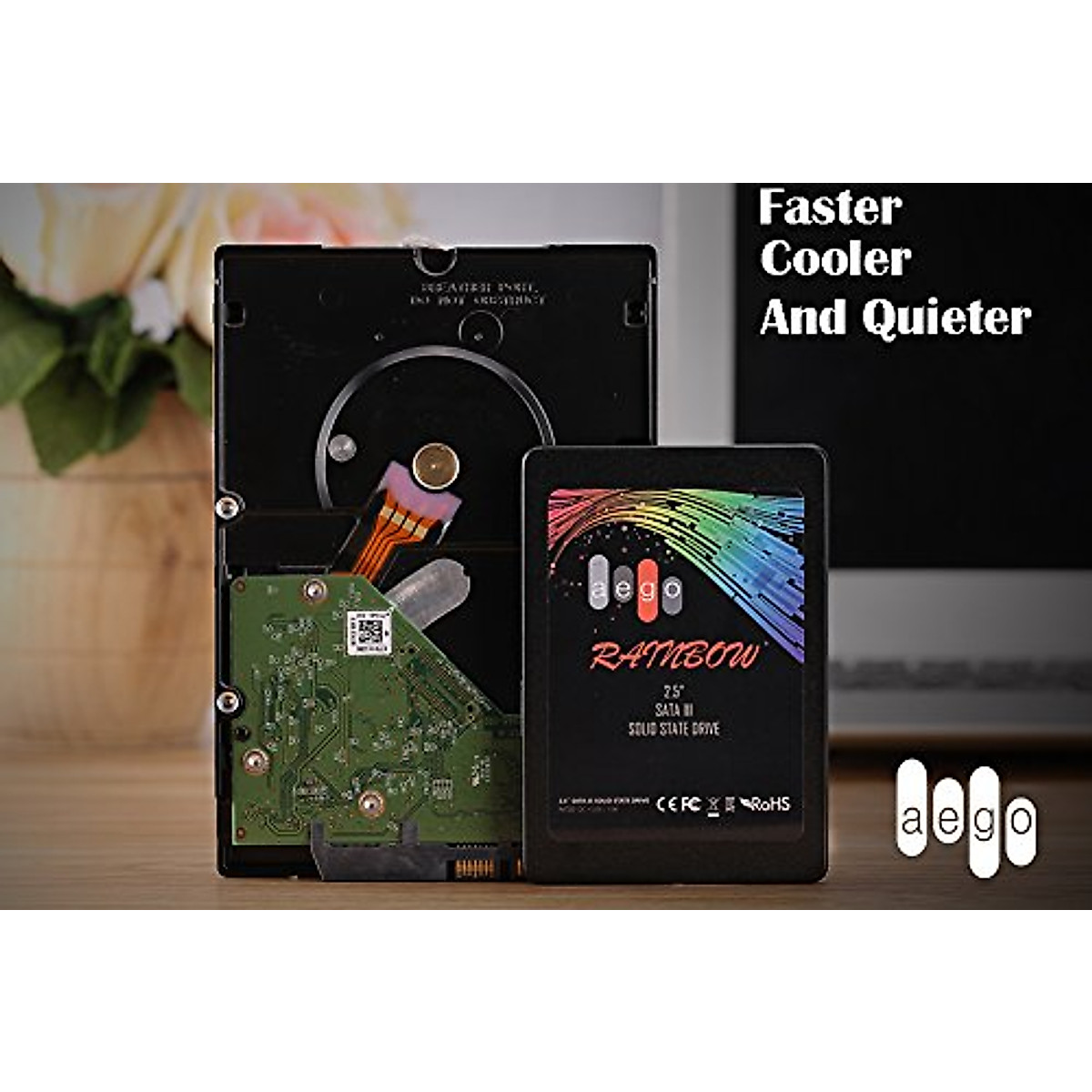 AEGO Internal SSD 240GB Hard Drive SATAIII Solid State Drive for PS4 Tablets PCs (240GB SSD)