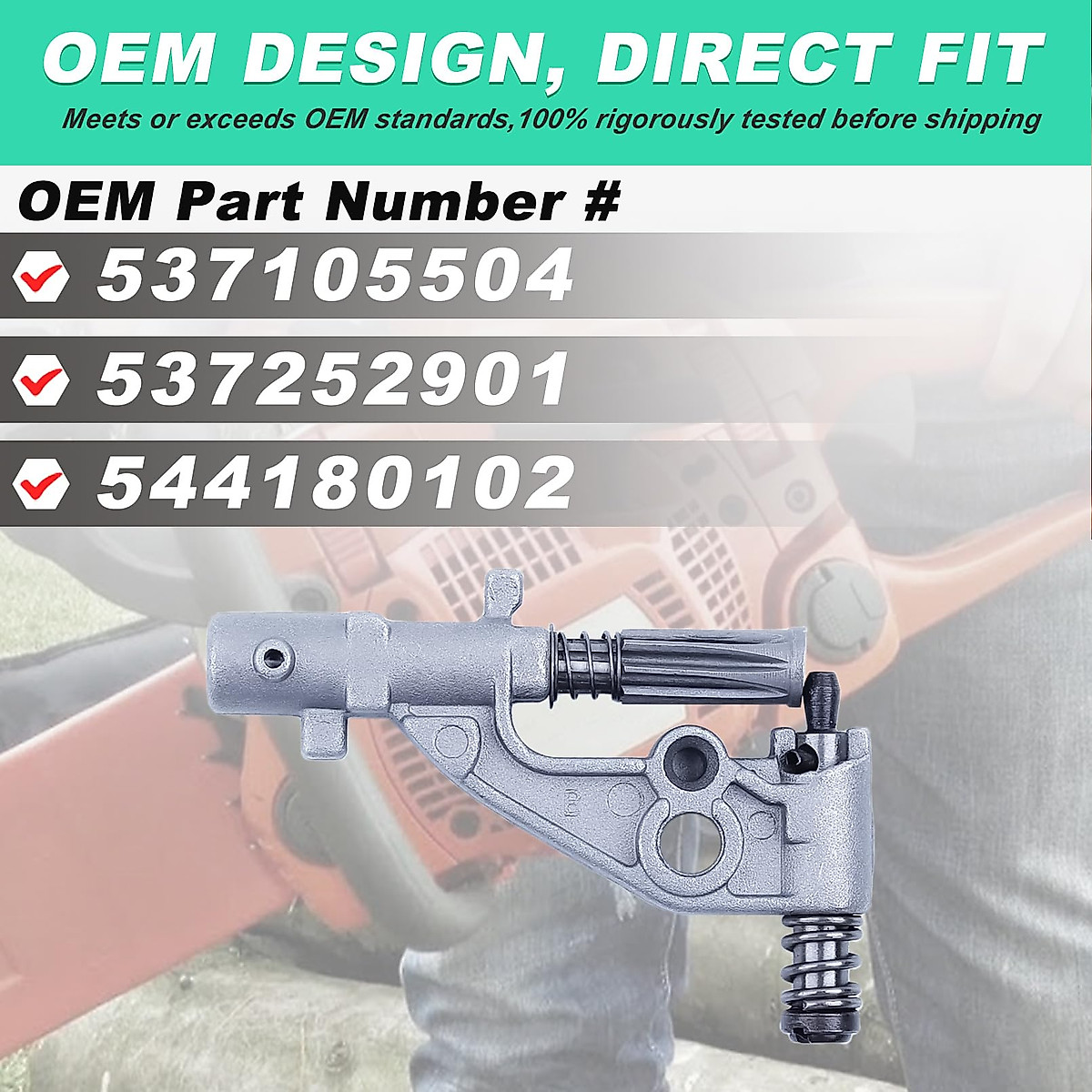 Adefol Oil Pump for Husqvarna 357 357XP 359 460 461 455 460 Jonsered CS 2156 2159 2255 544180104 537252901 Craftsman 544180102