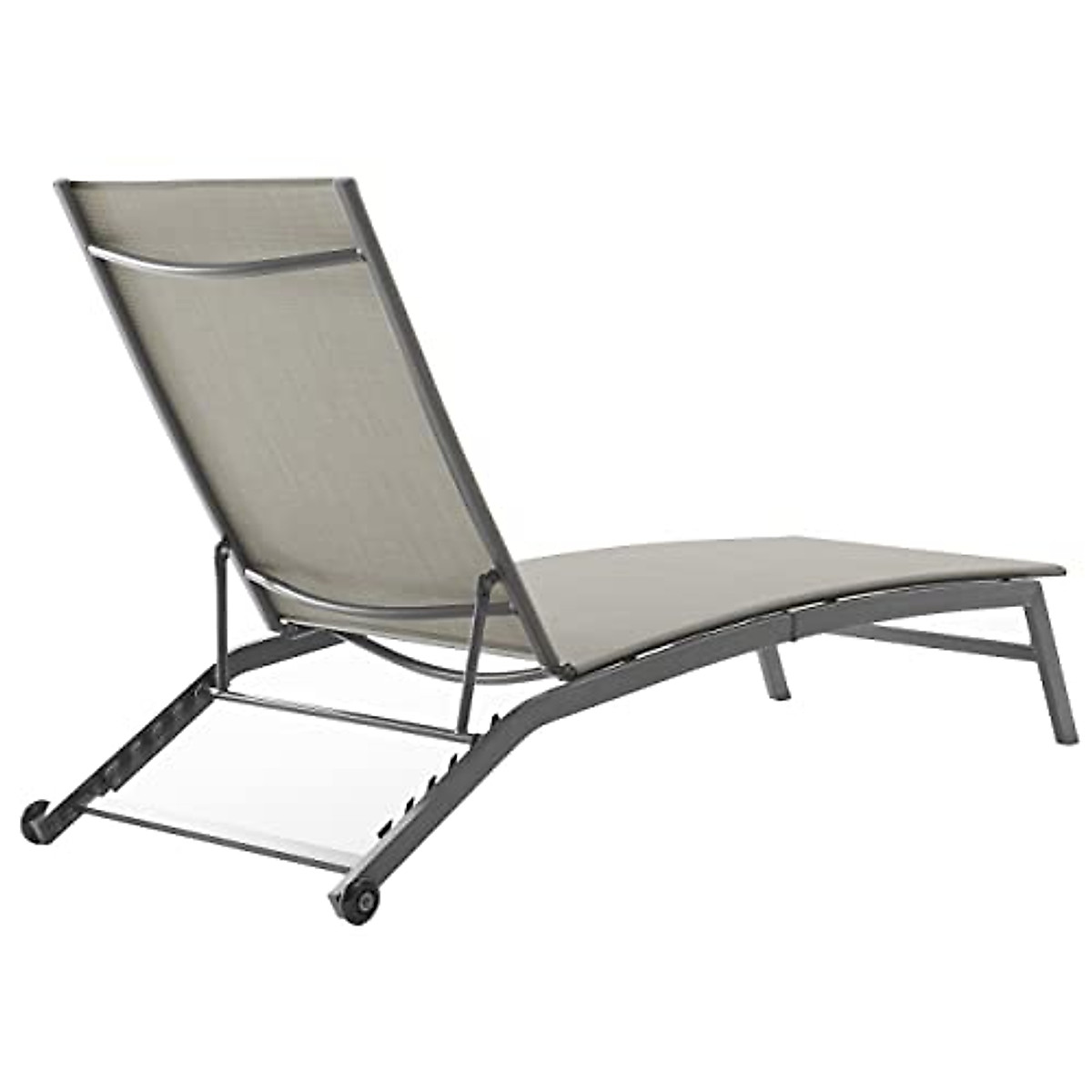Crosley Furniture CO6310MB-LG Weaver Outdoor Sling Chaise Lounge, Matte Black/Light Gray