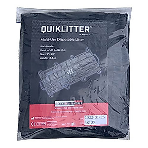 The Original Rescue Essentials Brand QuikLitter, Black Nylon Handles, Non-Woven Fabric, 500 Lb Rated, Low Cost, Disposable for Patient Transfer, Casualty Evacuation
