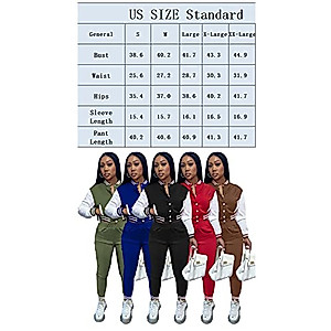 KELOVEPAN Sweatsuits for Women Set 2 Piece Patchwork Tracksuits Long Sleeve Button Down Crop Bomber Varsity Jacket Pants Set Sexy Black XXL