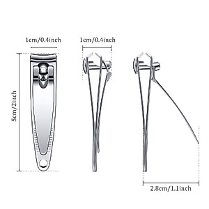 Mudder 100 Pieces Nail Clippers Bulk for Men and Women Stainless Steel Fingernail Clippers Flat Toenail Clippers Portable Travel Fingernails Pointed Manicure Pedicure Sturdy Trimmer Set for Men Women