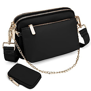 Uromee Corssbody Bags for Women Vegan Leather Fashion Shoulder Purse Fanny Pack Belt Bag Travel Hiking Detachable Pouch Adjustable Strap