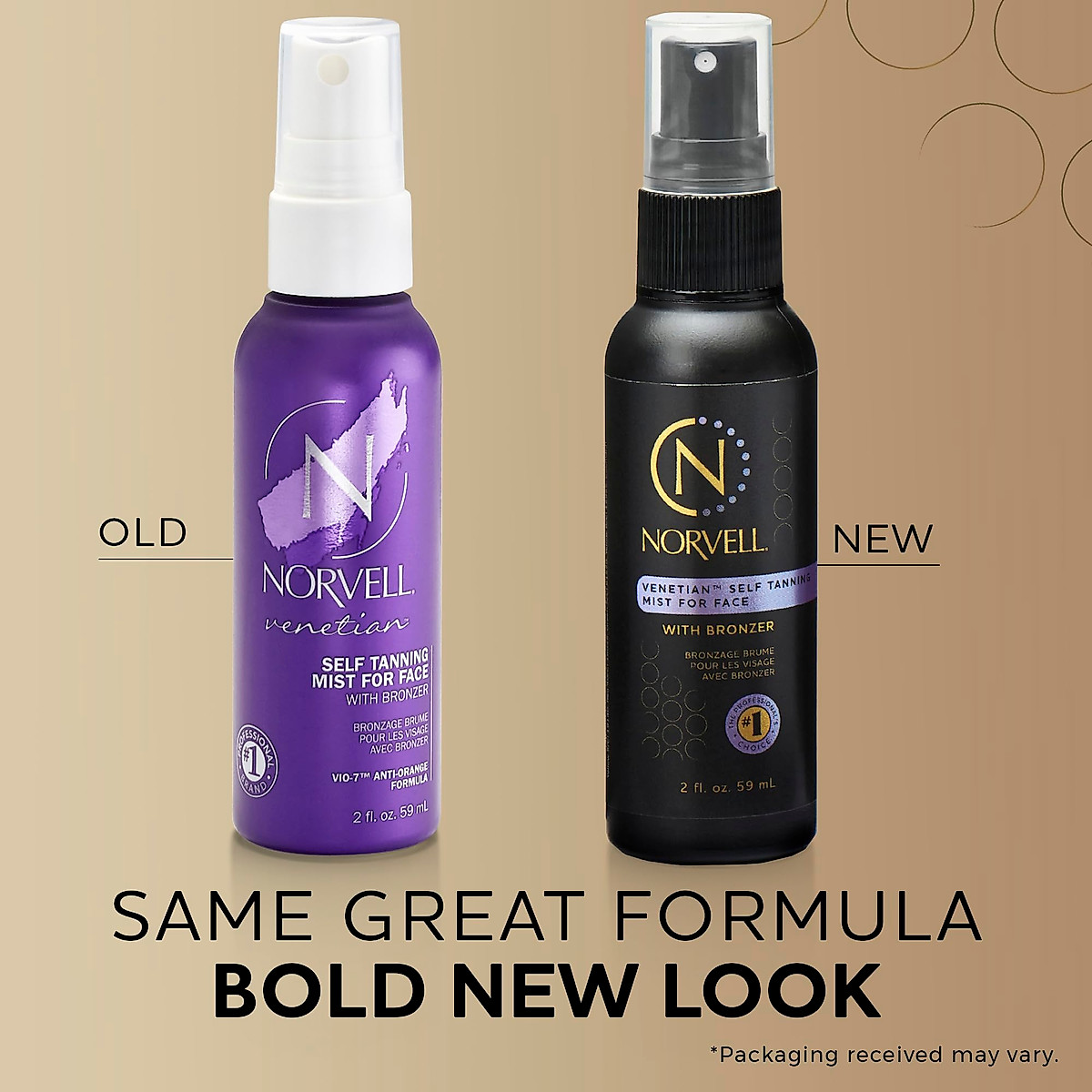 Norvell Venetian Sunless Self Tanning Mist for Face - Non Comedogenic Facial Bronzing Tanner Spray for Natural Sun-Kissed Glow, 2 fl.oz.