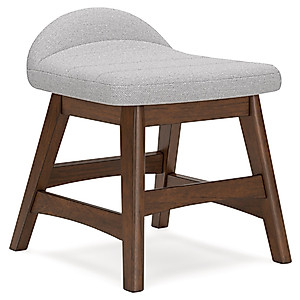 Signature Design by Ashley Lyncott Casual Upholstered Armless Home Office Desk Chair with Backless Design, Light Gray & Light Brown