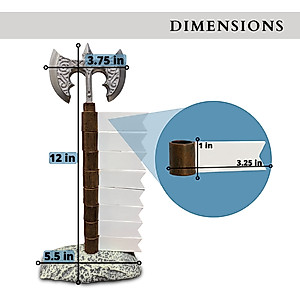 Conjurer Co. Galdor's Guild DND Initiative Tracker | Recorder Tools | Gift for Dungeons & Dragons Players, Dungeon Master/DM, or RPG Gaming | Tracking Stand | Holds 8 Flag Markers | Sword/Battle Axe