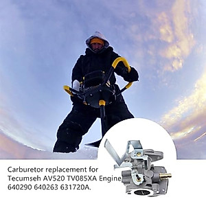 munirater Carburetor Carb Replacement for Tecumseh AV520 TV085XA 2-Cycle Vertical Engine Jiffy Ice Auger Model 640263 631720A 640290