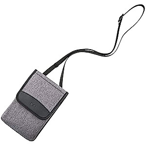 KIWIFOTOS Travel Cell Phone Pouch Belt Pouch, Phone Holster Crossbody Bag with Shoulder Strap for iPhone Case Holder for Hand with Neck Lanyard Smartphone Memory Card Power Bank Charger Passport