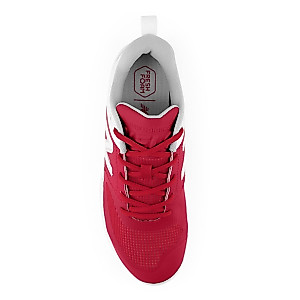 New Balance Women's Fresh Foam Velo V3 Molded Softball Shoe, Red/White, 7