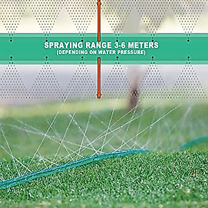 FangFarm 1/2" PVC Flat Soaker Hose, Drip Hose, Heavy Duty Double Layer Sprinkler Hose, Saves 70% Water, For Garden Lawn Irritation (50FT, Green)