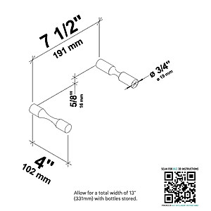 VintageView Vino Pins – Metal Wall Mounted Wine Bottle Rack for Wood Surfaces - Stylish Modern Wine Storage with Label Forward (Matte Black, 1 Bottle)