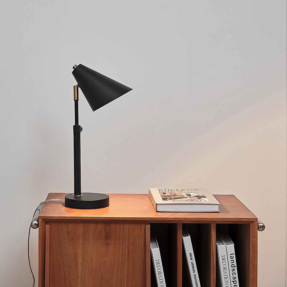 Globe Electric Novogratz x 56030 18" Adjustable Height Desk Lamp, Matte Blue, in-Line On/Off Rocker Switch, Midcentury, Modern, Home Office Accessories, Desk Lamps for Home Office, Home Décor