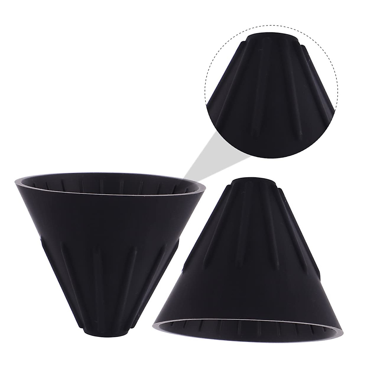 Homoyoyo 2 Pcs Coffee Funnel Durable Coffee Cafeteras Expresso Home Coffee Filter Coffee Filter Cup Silicon Tea Coffee Filter Reusable Coffee Filter Espresso Black