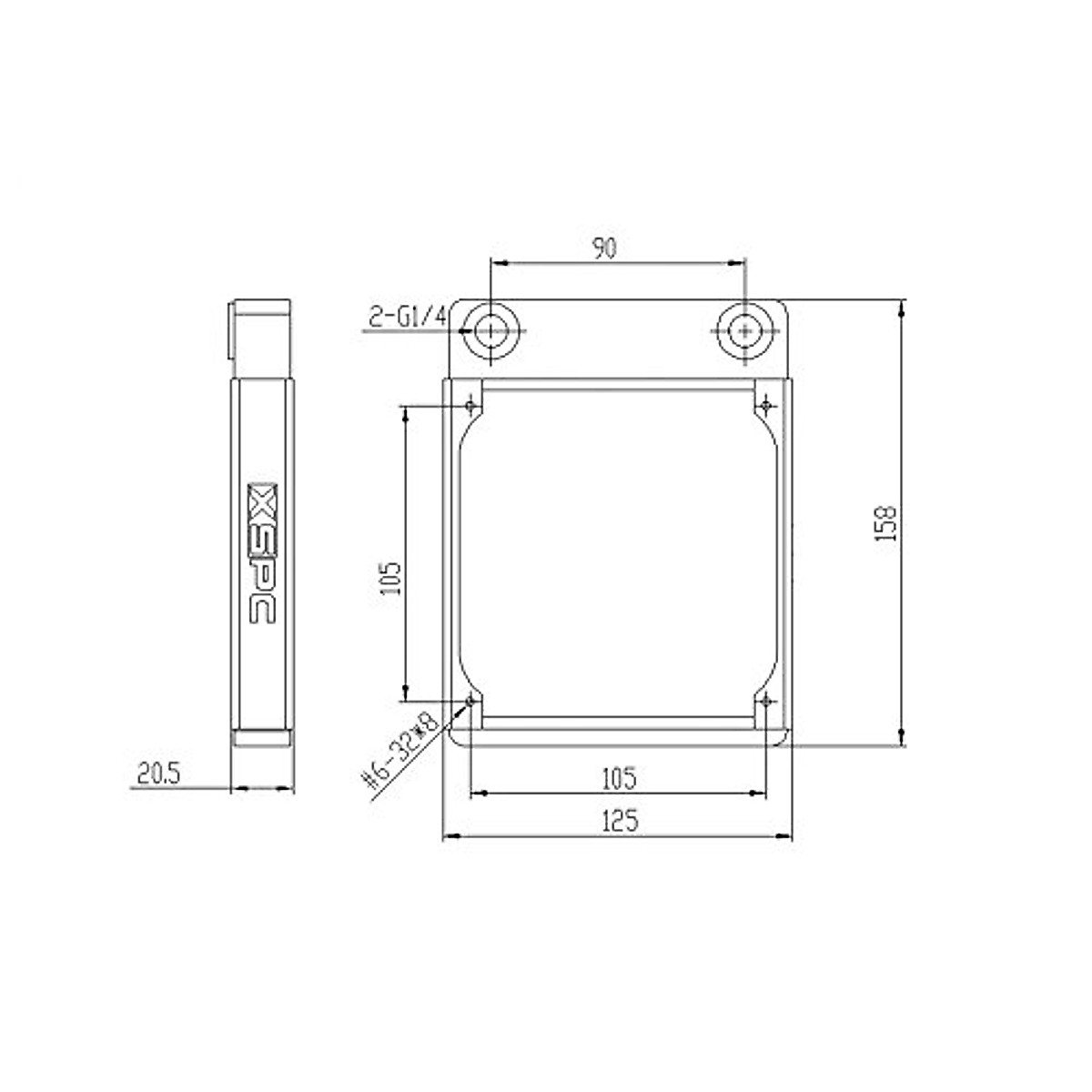 XSPC 5060596650008 XSPC TX120 Ultrathin Radiator - 120mm, Black Black